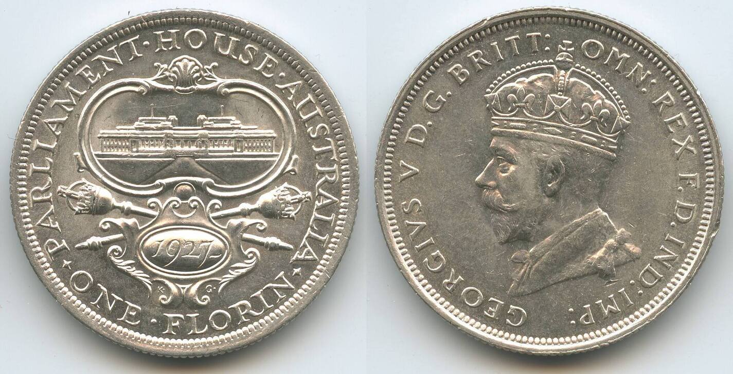 Australien One Florin (1 Florin) Silber 1927 H0281 - Opening of old ...