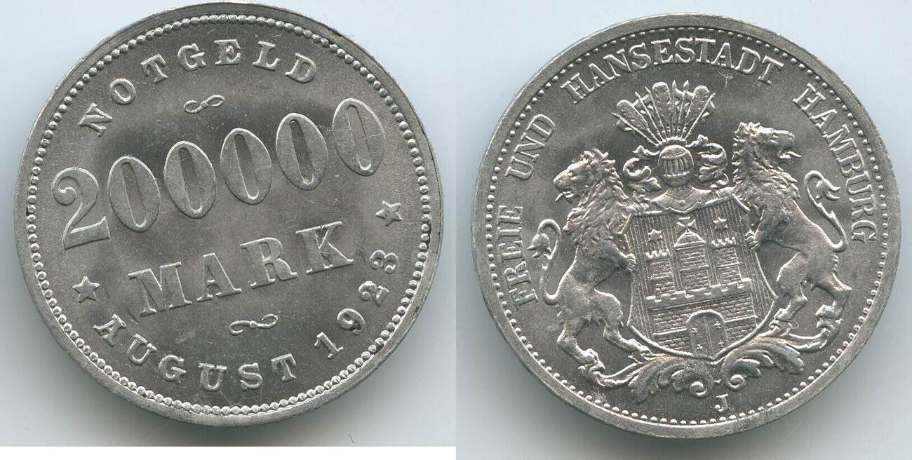 Deutsches Reich Weimar Inflation 200000 Mark Notgeld August 1923 T443 ...