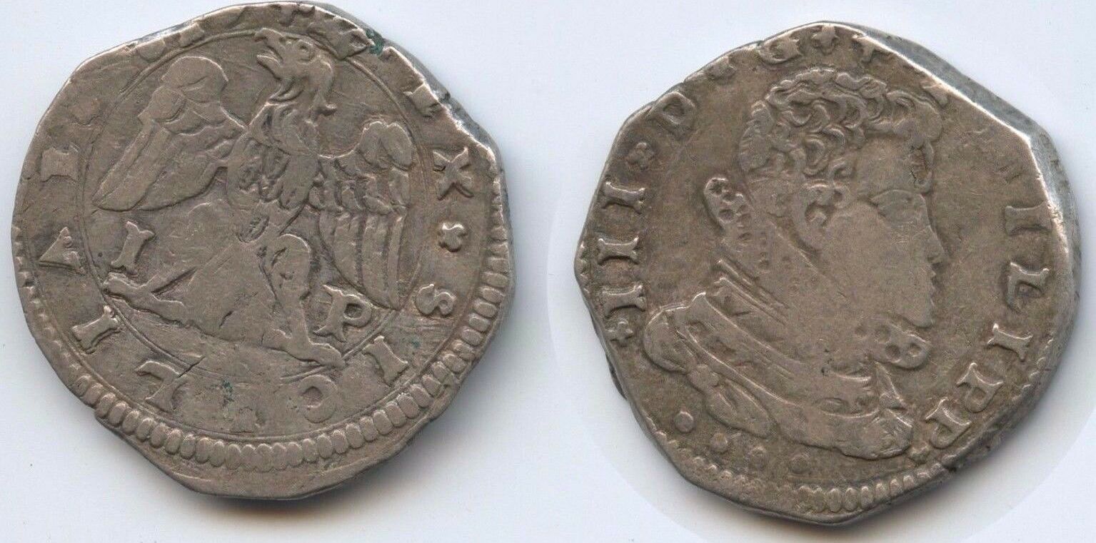 Italien Sizilien 4 Tari Silber H0231 - RAR Philipp III. von Spanien ...