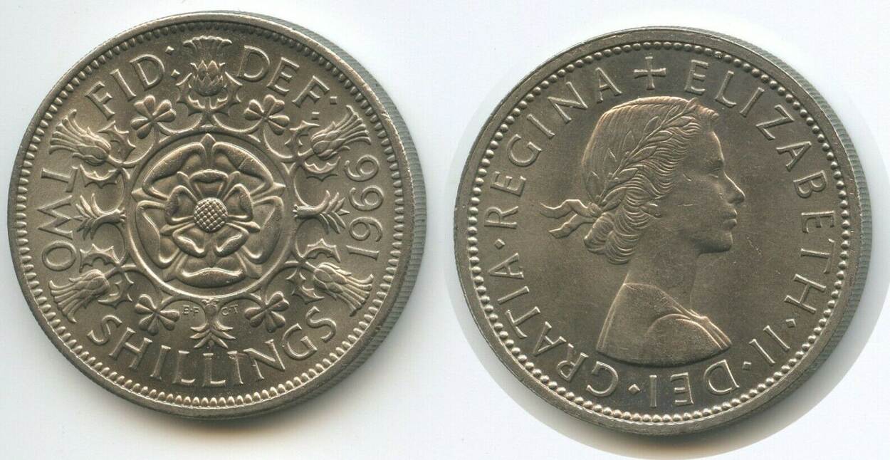 Großbritannien Great Britain United Kingdom 2 Shillings (Two Shillings ...