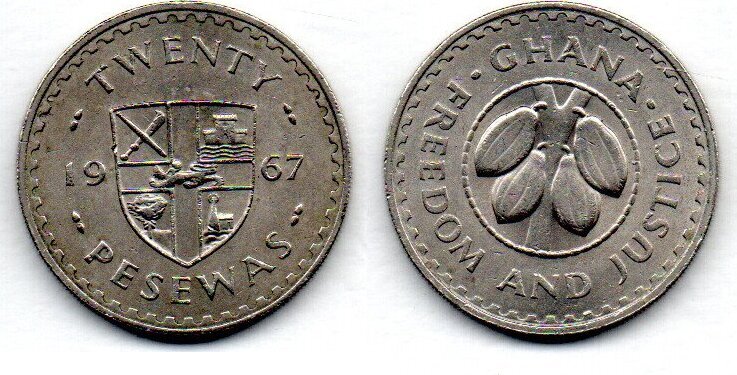 Ghana 20 Pesewas 1967 EF | MA-Shops