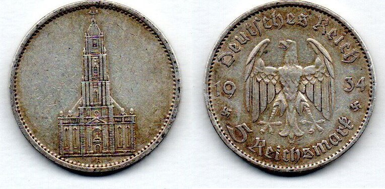 Allemagne - Deutschland - Germany 5 Reichsmark 1934 A VF | MA-Shops