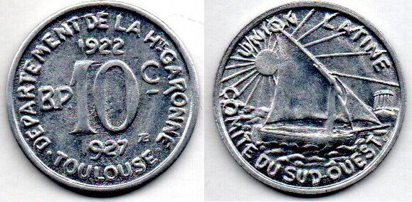 France - Frankreich 10 Centimes 1922 Toulouse EF | MA-Shops