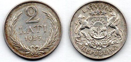 Lettonie - Latvia - Lettland 2 Lati 1925 F+ | MA-Shops