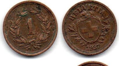 Suisse - Schweiz - Switzerland 1 Rappen 1937 B VF | MA-Shops