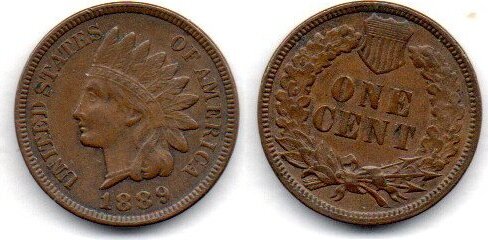USA 1 Cent 1889 VF | MA-Shops