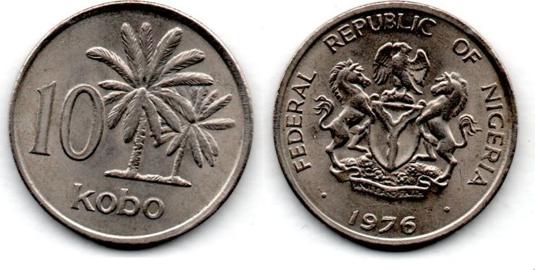 Nigeria 10 Kobo 1976 VF | MA-Shops