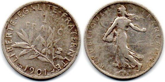 France - Frankreich 1 Franc 1901 F+ | MA-Shops