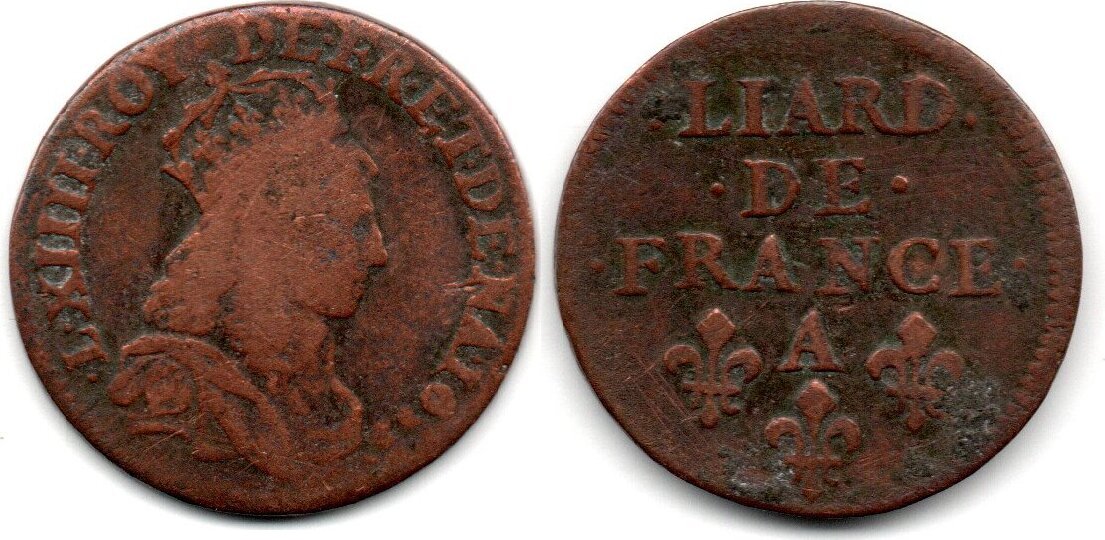 France - Frankreich Liard de France 1655 A Louis XIV F | MA-Shops