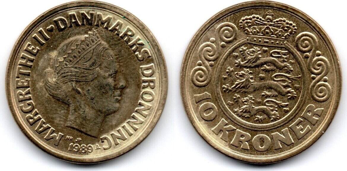Danemark - Denmark - Dänemark 10 Kroner 1989 VF | MA-Shops