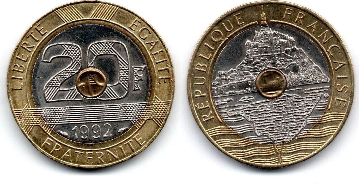 France - Frankreich 20 Francs 1992 V ouvert VF+ | MA-Shops