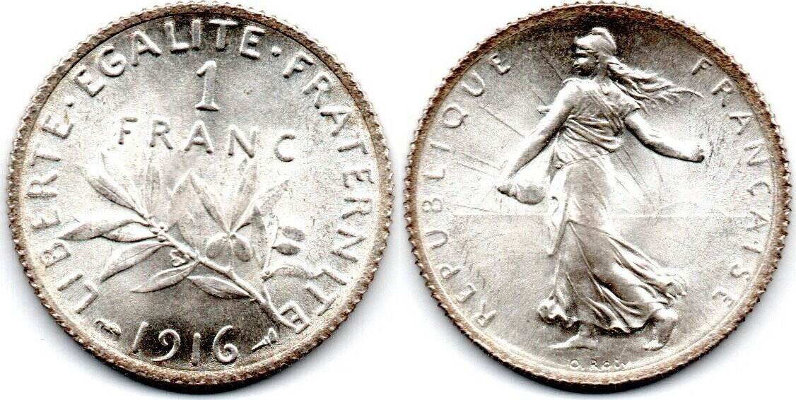 France - Frankreich 1 Franc 1916 AU | MA-Shops