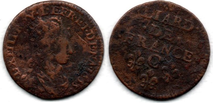France Liard de France 1655 C Louis XIV F | MA-Shops