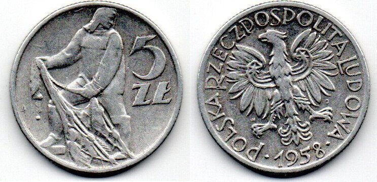 Pologne - Poland - Polen 5 Zlotych 1958 VF | MA-Shops
