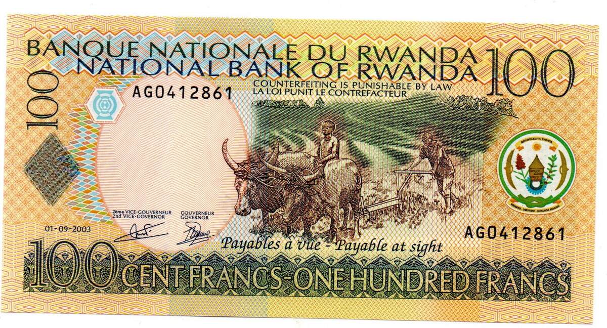 Rwanda 100 Francs 1/09/2003 UNC | MA-Shops