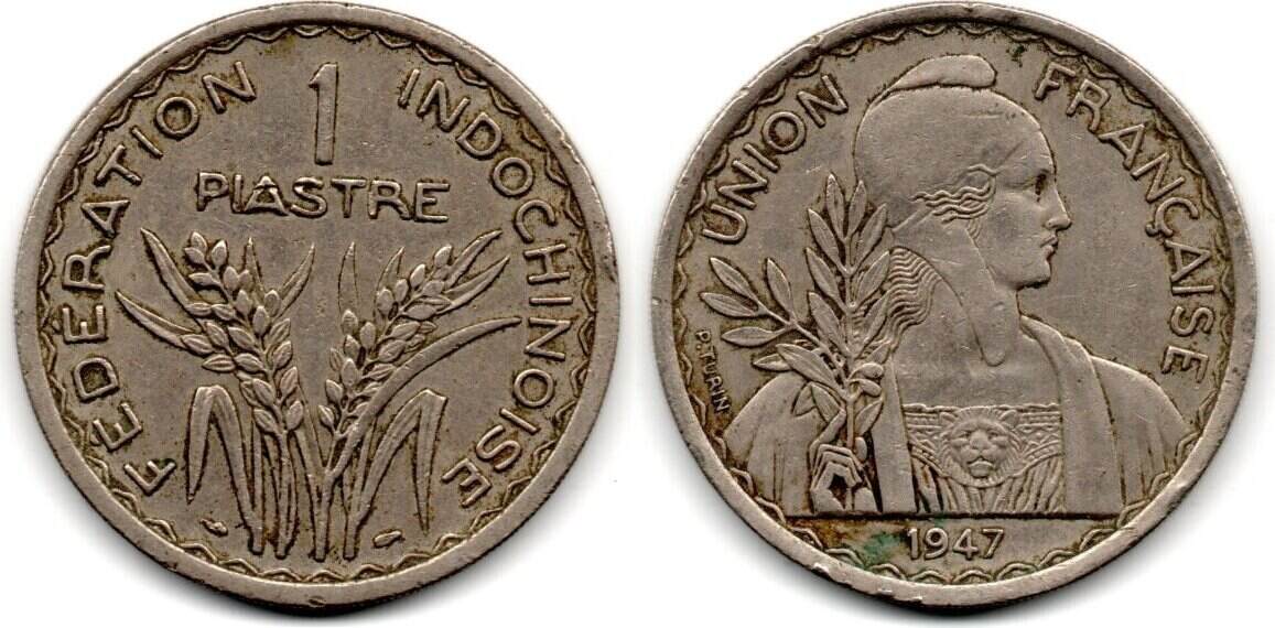 Indochine- Indochina 1 Piastre 1947 VF | MA-Shops
