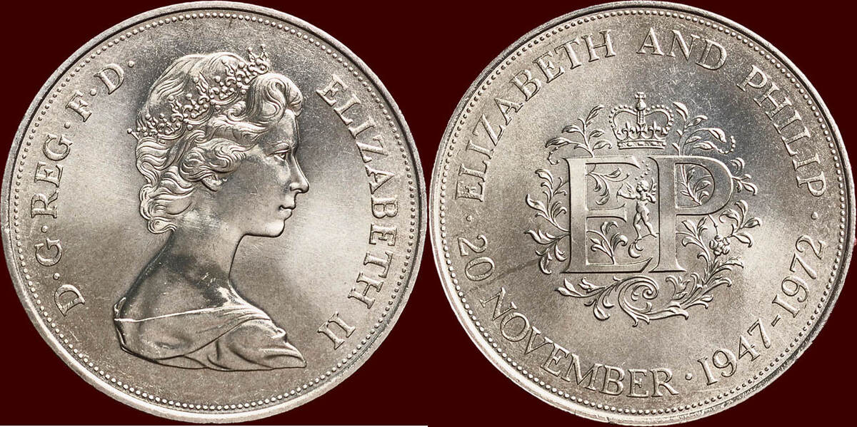 25 New Pence (1972) ENGLAND - UNITED KINGDOM - ELIZABETH II - n.d. unc ...