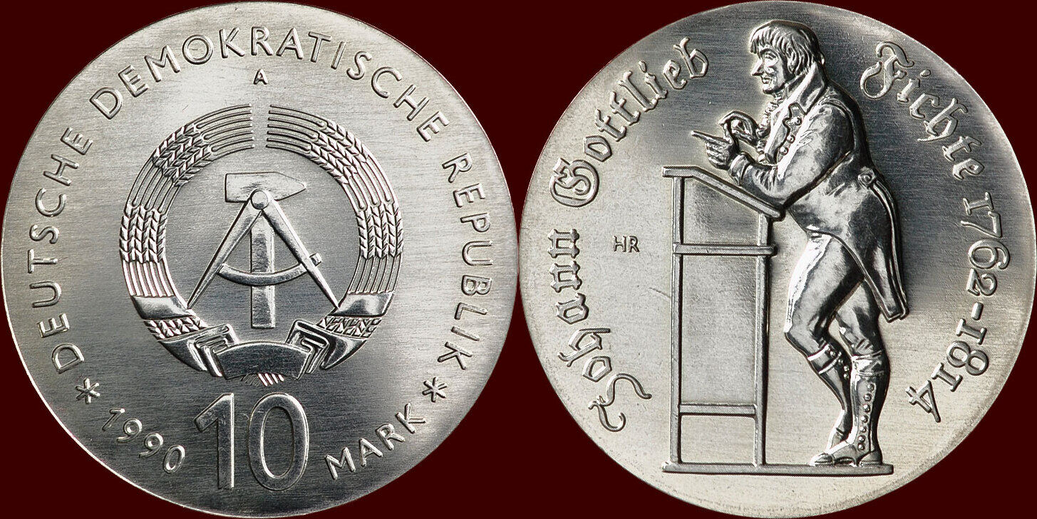 10 Mark GERMANY - DDR, 1949-1990 - 1990 A, Berlin “Johann Gottlieb ...