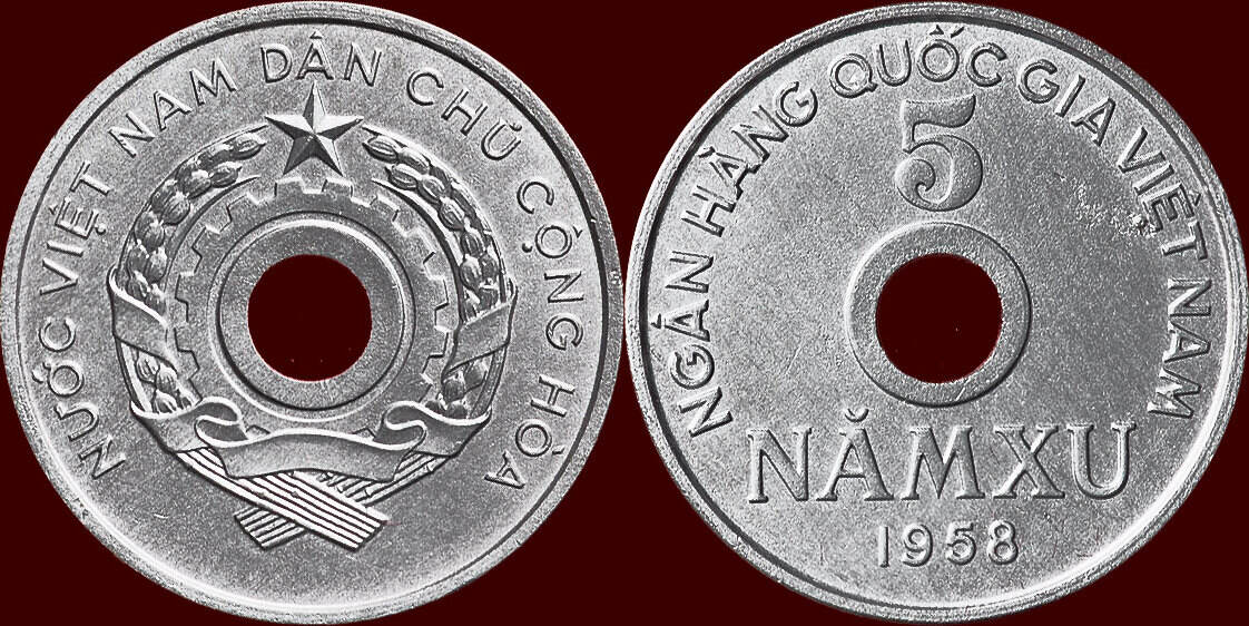 5 Xu 1958 VIETNAM-NORTH - INDEPENDENT COMMUNIST STATE - xf | MA-Shops