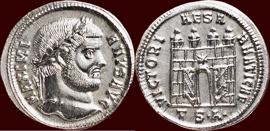 Roman Empire AR Argenteus (circa 302) MAXIMIANUS HERCULIUS, FIRST REIGN ...