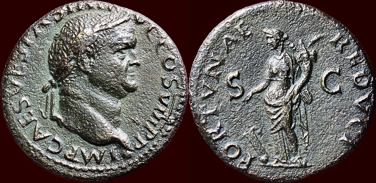 Roman Empire AE Dupondius (77-78) VESPASIANUS (VESPASIAN), 69-79 AD ...