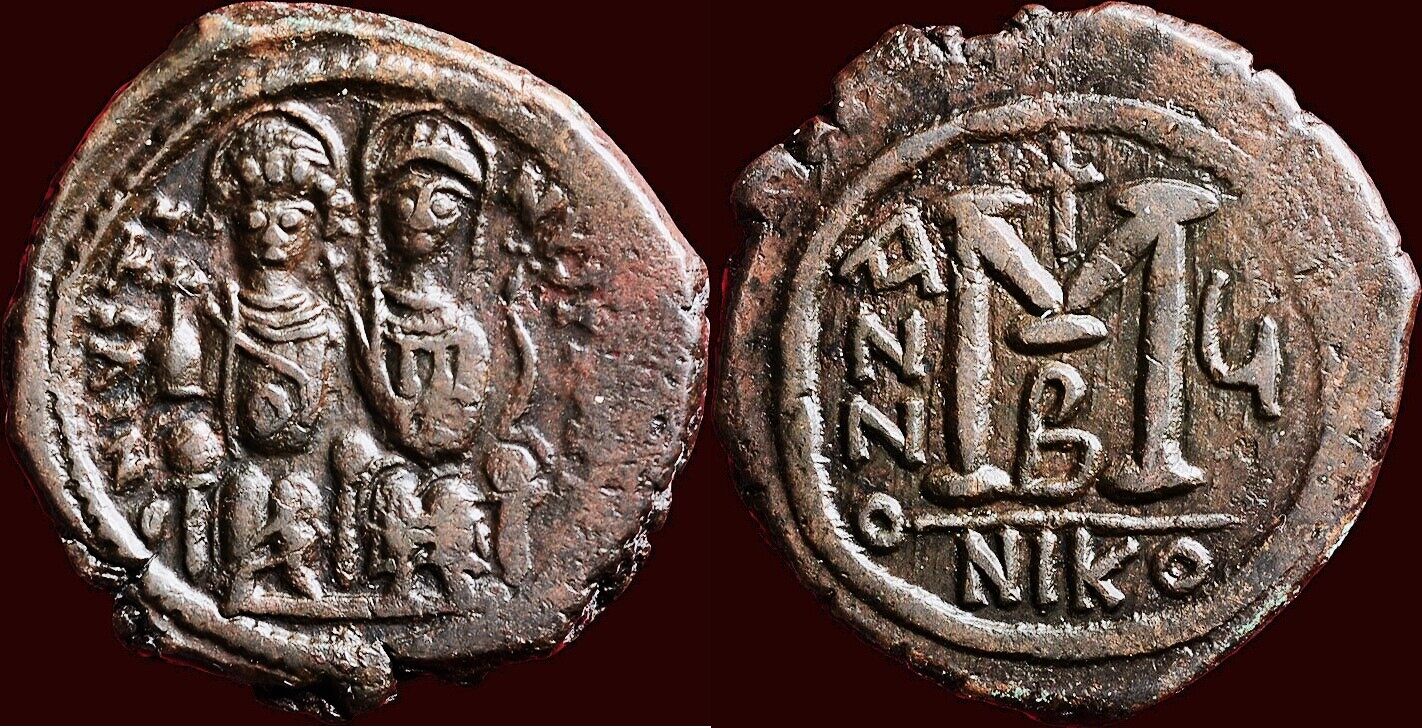 AE Follis (570-571) BYZANTINE EMPIRE - JUSTINUS (JUSTIN II), 565-578 ...