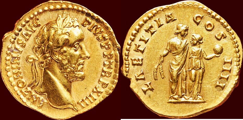 Roman Empire AV Aureus (150-151) ANTONINUS PIUS, 138-161 - Rome unc ...