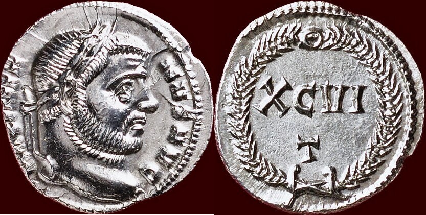 Roman Empire AR Argenteus (circa 300) MAXIMIANUS HERCULIUS, FIRST REIGN ...