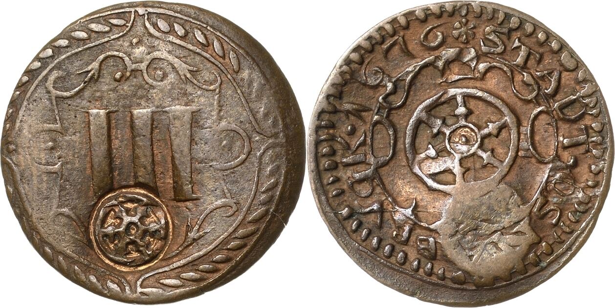 Osnabrück-Stadt 3 Pfennig 1676. Münze und Gegenstempel: UNC- | MA-Shops