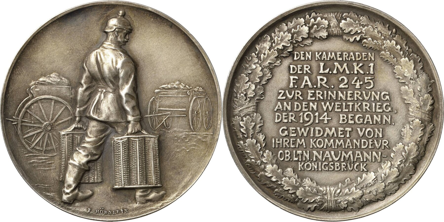 Medailleur Hörnlein, Friedrich Wilhelm 1873-1945 Silbermedaille no date ...