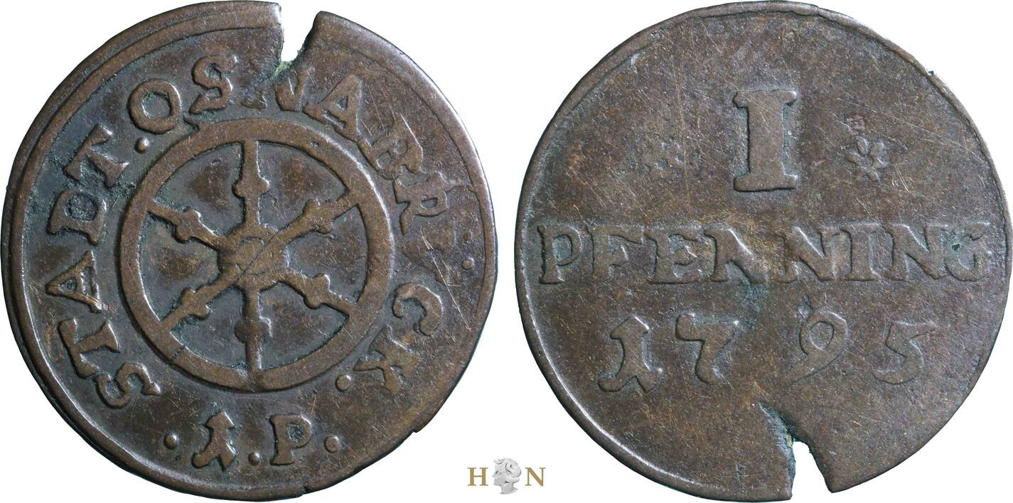 German States 1 Pfennig 1795 City of Osnabrück, aVF | MA-Shops