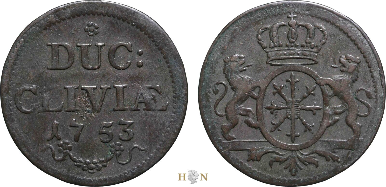 Germany Pfennig | duit 1753 AD County Kleve, Friedrich II (1740-1786 ...