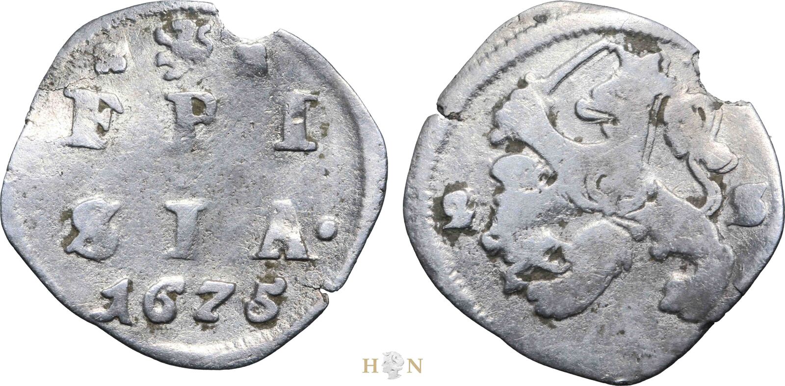 Nederland dubbele stuiver 1675 n.Chr. Provincie Friesland, Leeuwarden ...