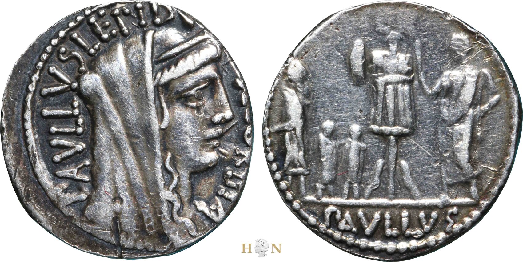 Roman Republic denarius 62 BC L. Aemilius Lepidus Paullus, Rome, VF ...