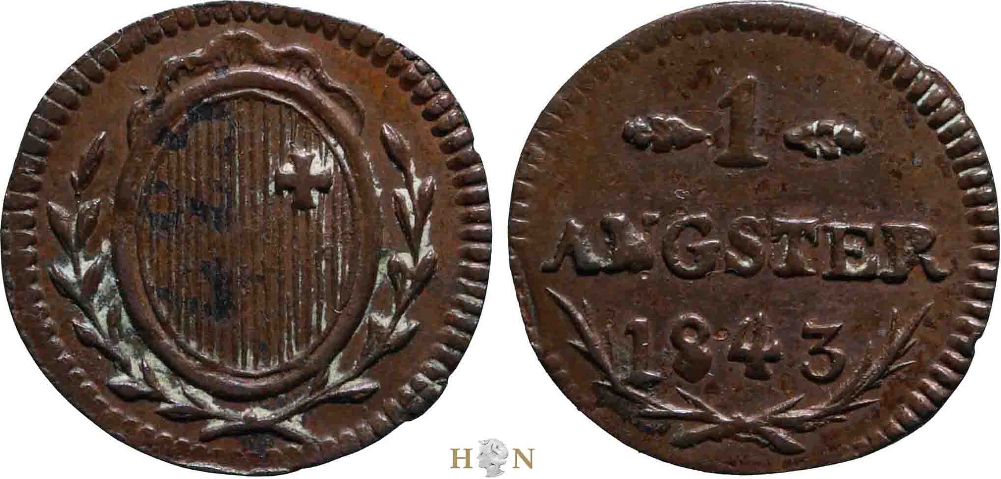 Switzerland Angster 1843 City of Schwyz, UNC | MA-Shops