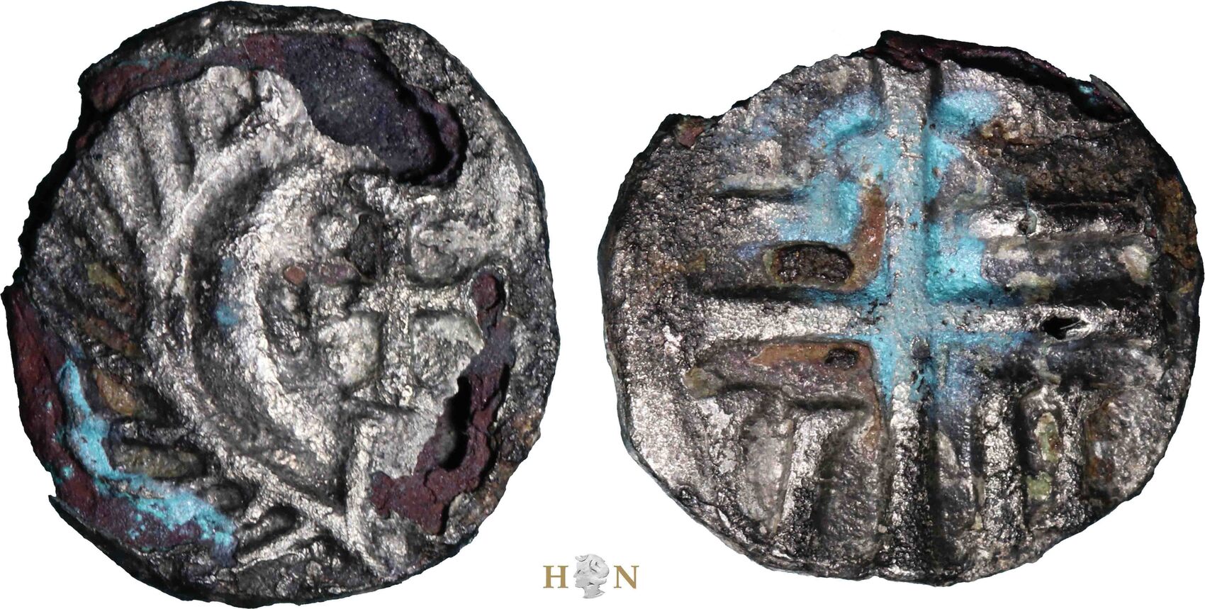 France denier à la croix ancrée | fourré 700-750 AD Merovingian, region ...