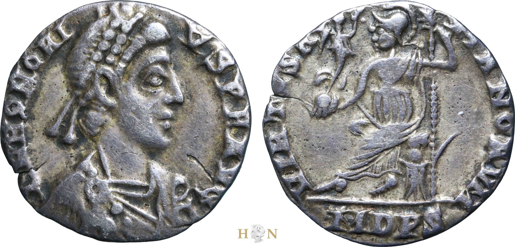Roman Empire siliqua 393-394 AD Honorius (393-423), Mediolanum (Milan), VF+ | MA-Shops