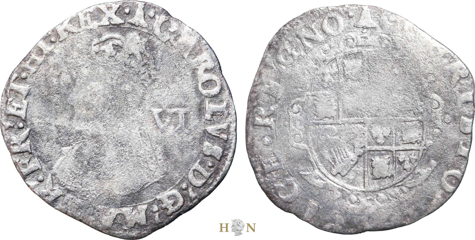 England sixpence (1634-1635 AD) Charles I (1625-1649), London, very ...