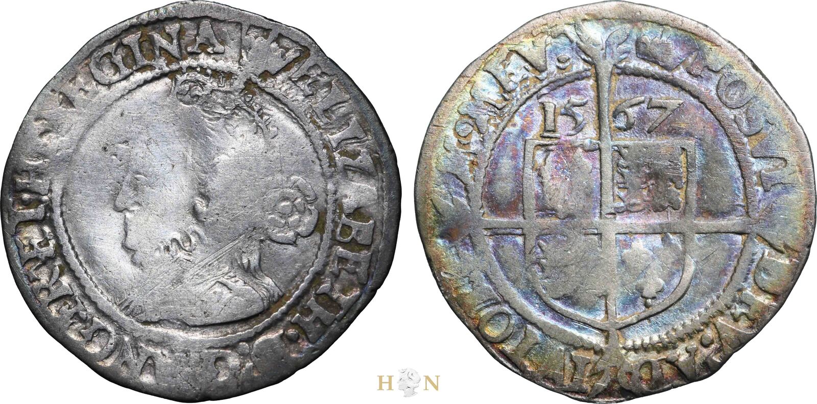 Great Britain threepence 1567 AD Elizabeth I (1558-1603), London, rare ...