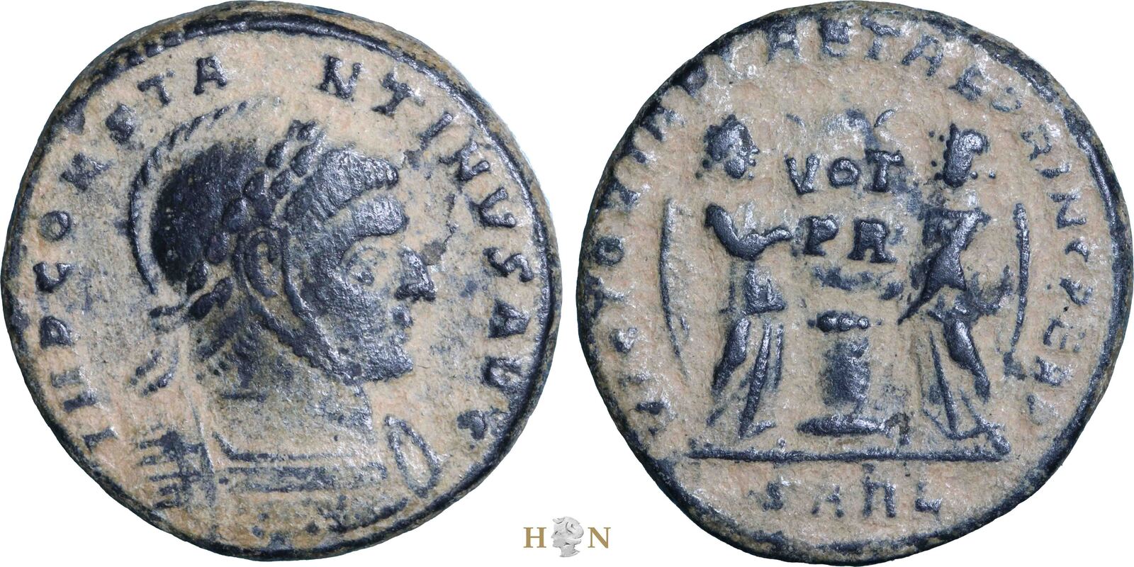 Roman Empire AE follis 319 AD Constantine I (307/310-337), Arelate ...