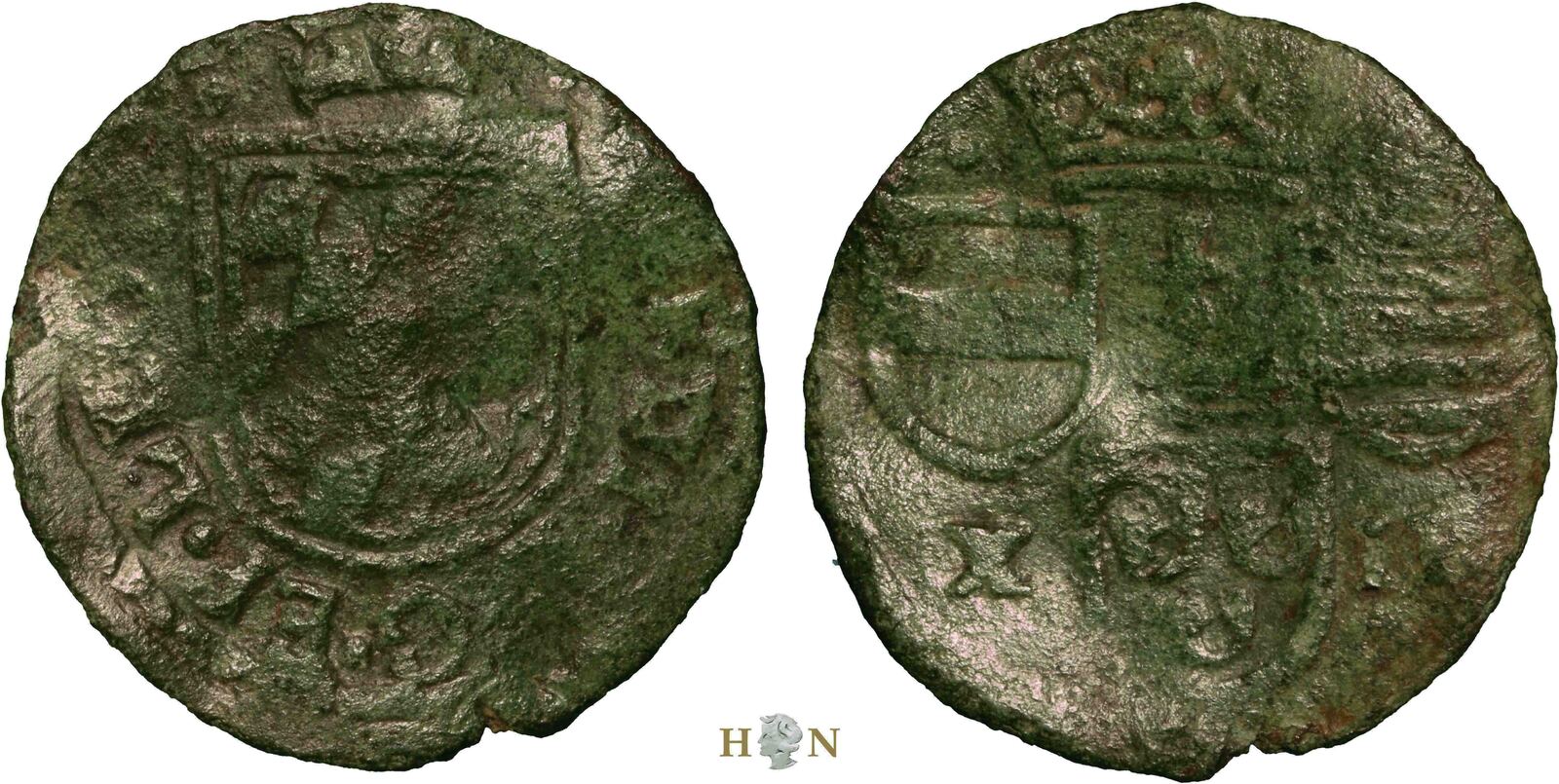 België gigot van 12 sols (1612-1650 n.Chr.) Prinsbisdom Luik, Ferdinand ...