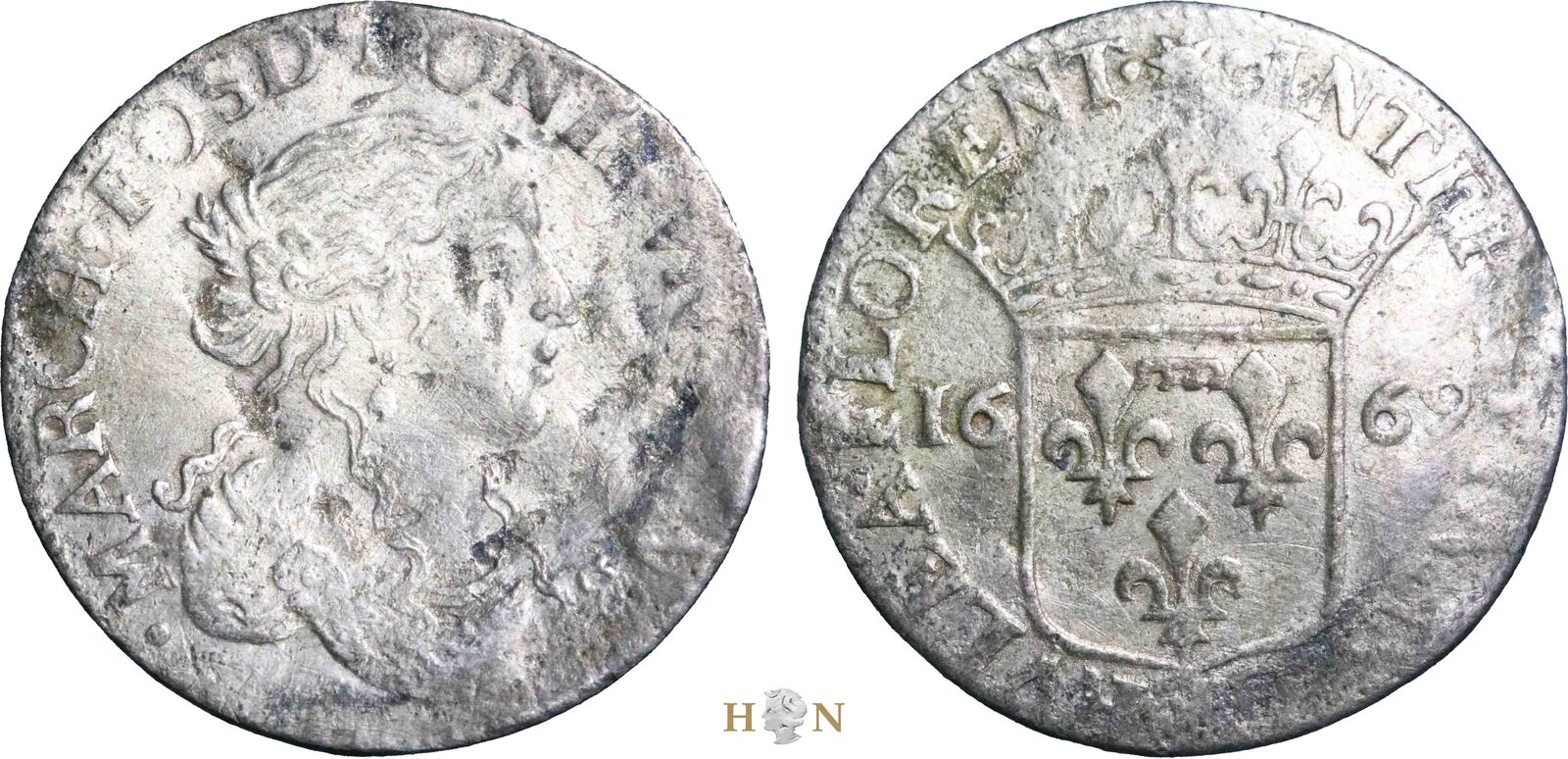 Italy 1/12 ecu | Luigino 1669 AD Fos di Novo, Maria Maddalena ...