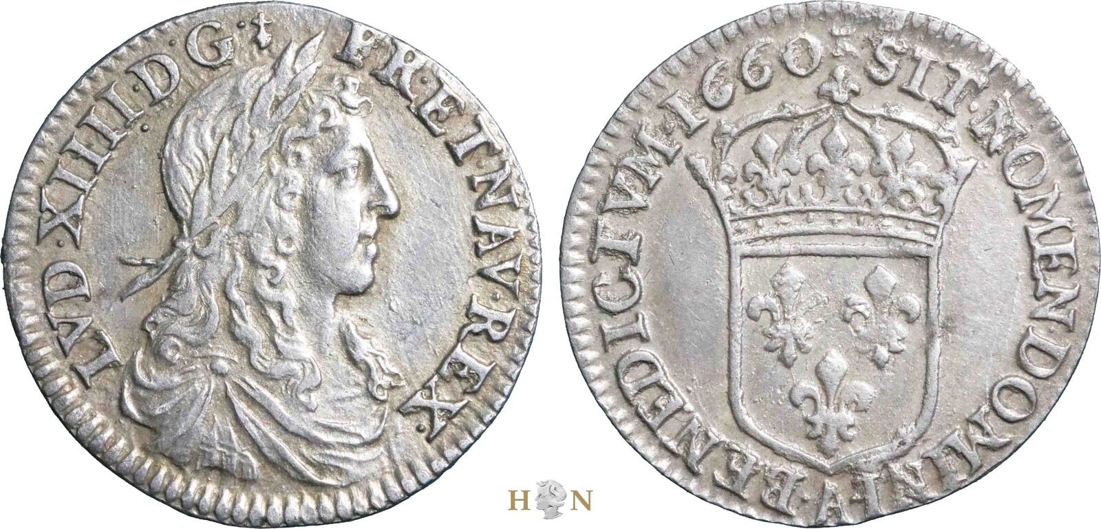 France 1/12 ecu | Luigino 1660 AD Louis XIV (1643-1715), Paris, VF | MA ...