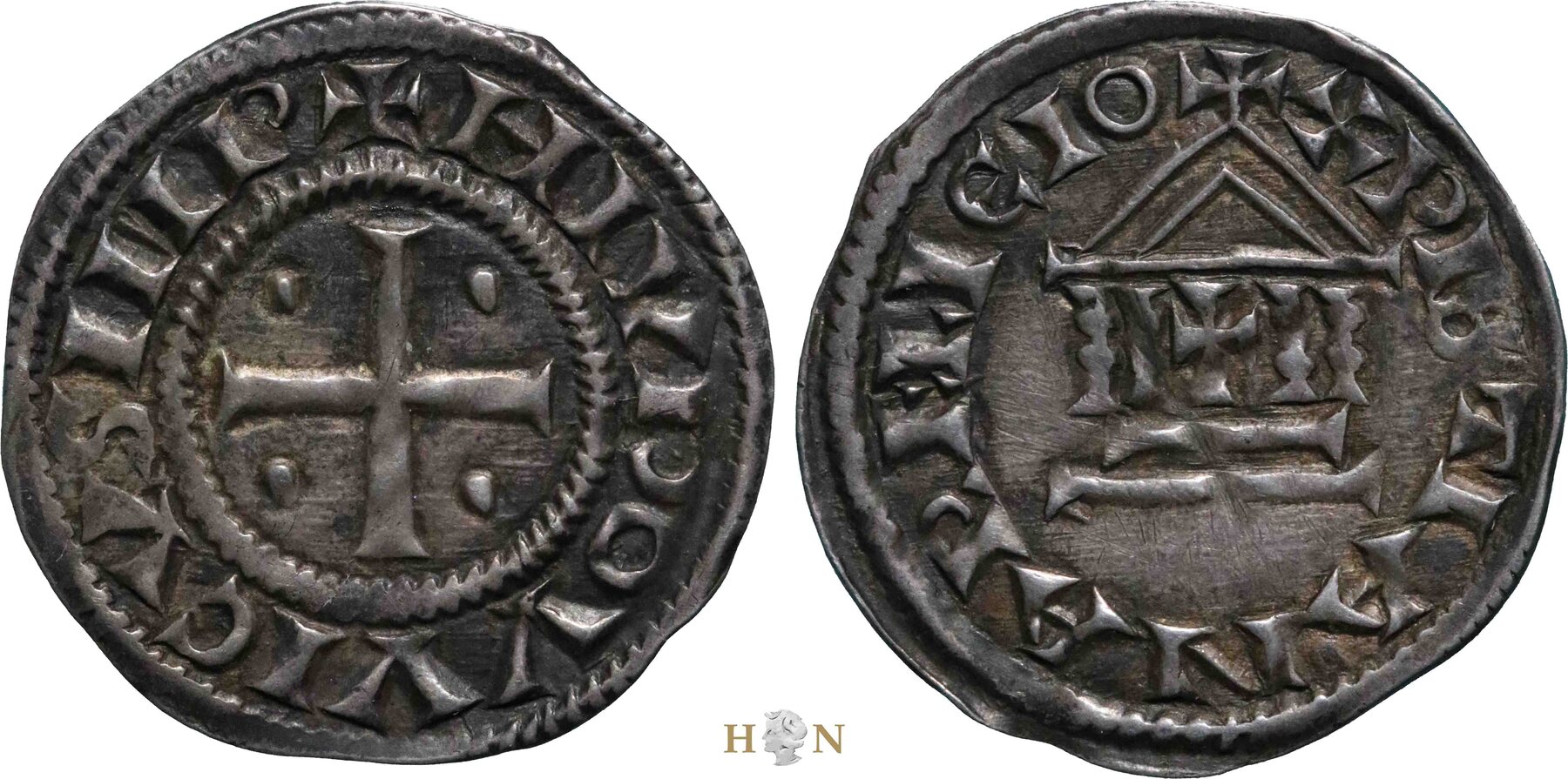 Carolingian Empire denarius | denier 822-840 AD Louis the Pious (814 ...