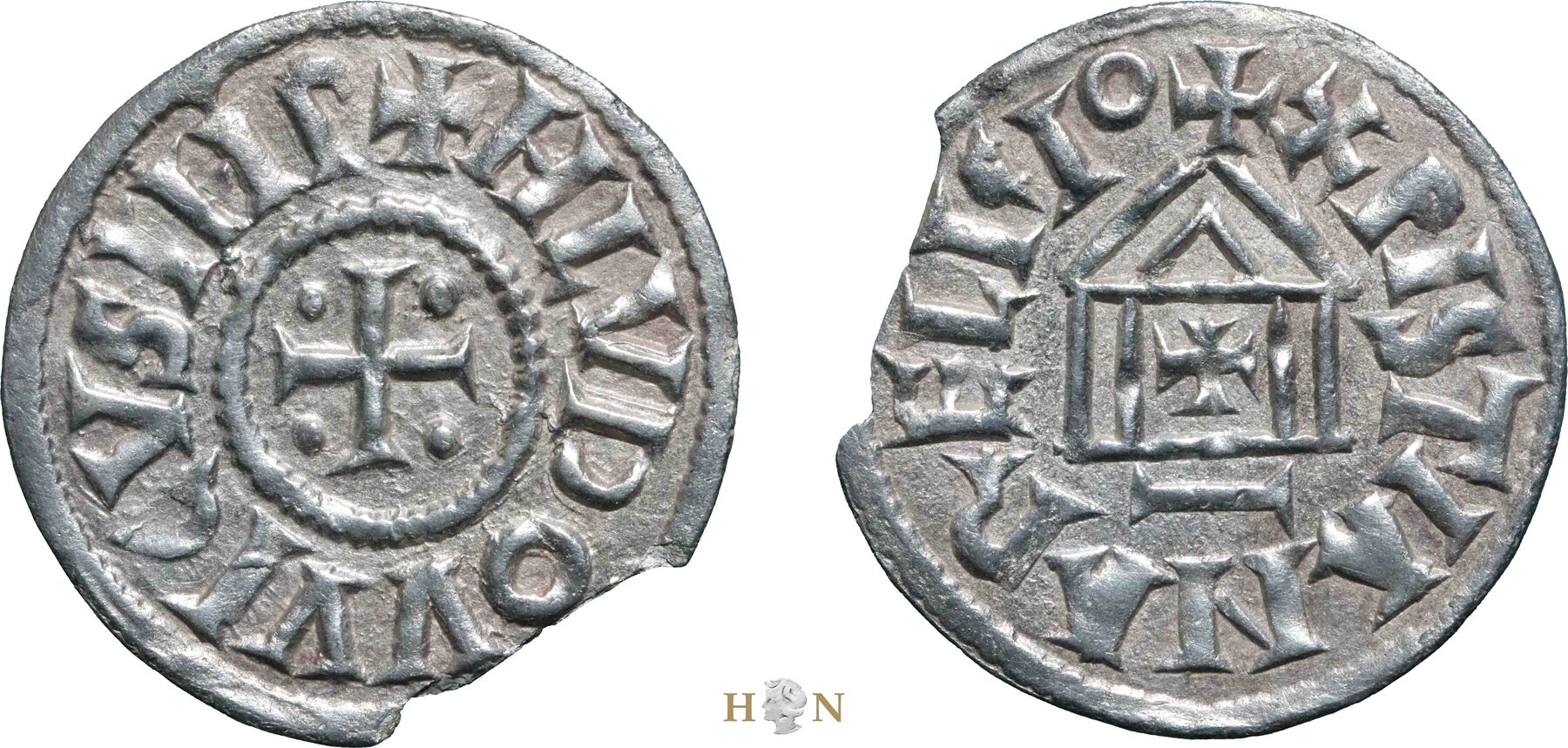 Carolingian Empire denarius | denier 822-840 AD Louis the Pious (814 ...
