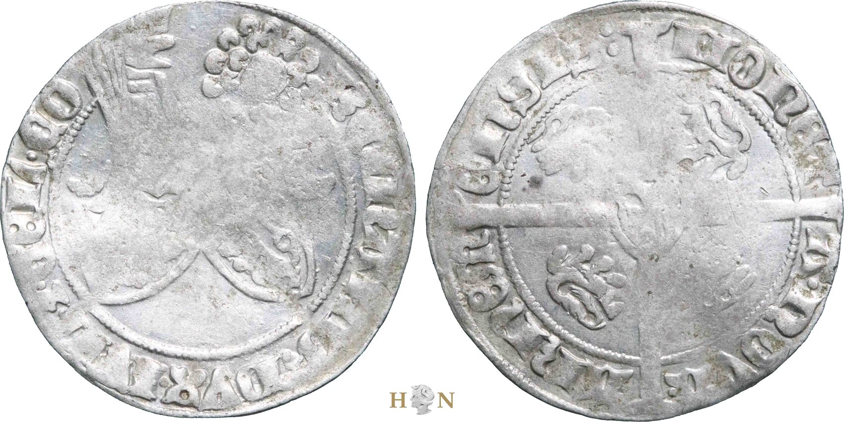 Nederland groot | 1/4 meeuw (1402-1423 n.Chr.) Hertogdom Gelre, Reinoud ...