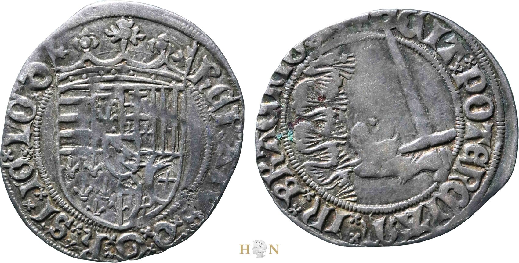 France gros | demi-plaque 1496-1508 AD Duchy Lorraine, René II (1473 ...