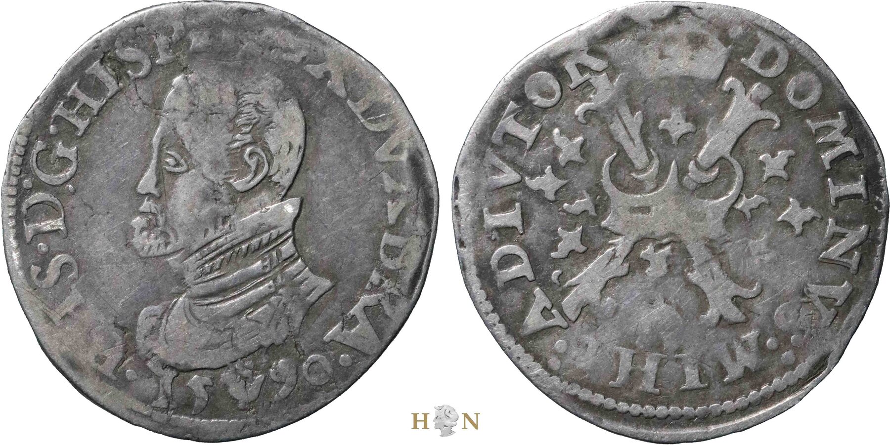 België 1/10 Philipsdaalder 1590 n.Chr. Hertogdom Brabant, Philips II ...