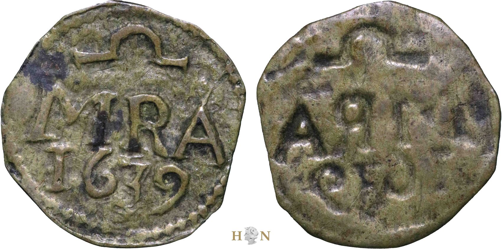 Belgium mereaux 1639 AD Namur, Notre Dame, very rare, VF | MA-Shops