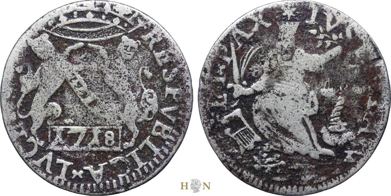 Italy silver grosso | barbone (12 soldi) 1718 Republic Lucca (1369-1799 ...
